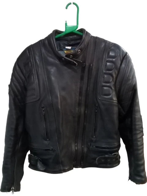 AKITO MERCURY PLUS Motorcycle Jacket Black Leather Size GB 16 - Good ...