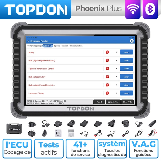 TOPDON PHOENIX PLUS Diagnostic automobile OBD2 ECU Key Coding 41 ...