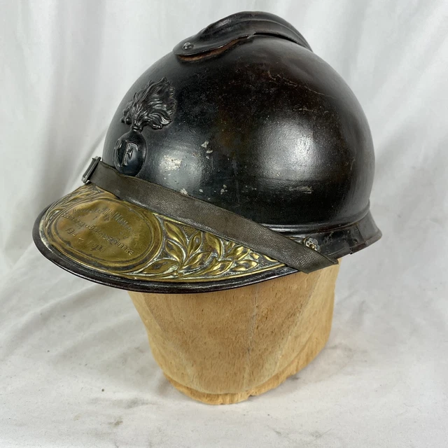 ORIGINAL WW1 FRENCH m15 Adrian Helmet Shell Complete Named To Brigadier ...