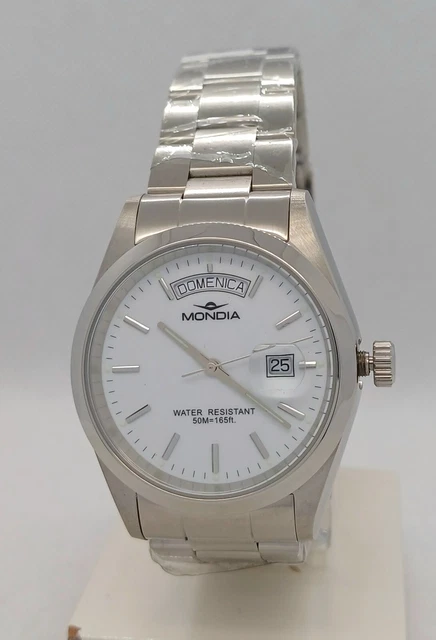 MONDIA 0591,SWISS QUARTZ Movement,Acciaio Inossidabile,5ATM,Corona a ...