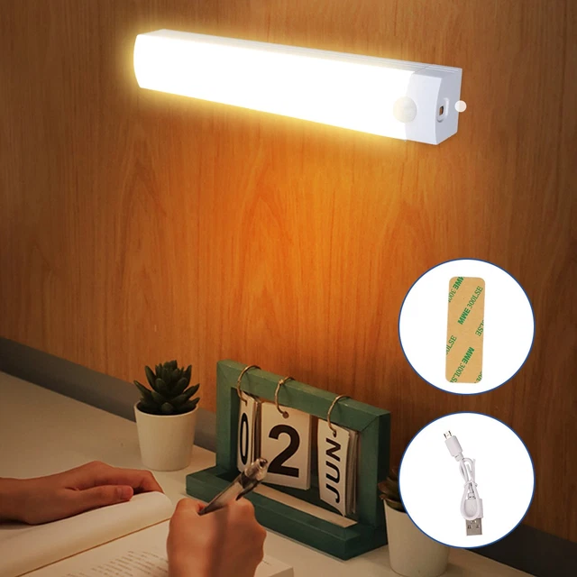 LED MOTION SENSOR Light Cabinet USB Rechargeable PIR Magnetic Wardrobe ...