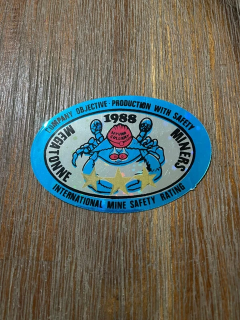 MYUNA COLLIERY MEGATONNE Miners 1988 -Gold Stars MINING STICKER EUR 1 ...
