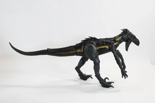 MATTEL JURASSIC WORLD Super Posable Indoraptor Black Gold Raptor Action ...