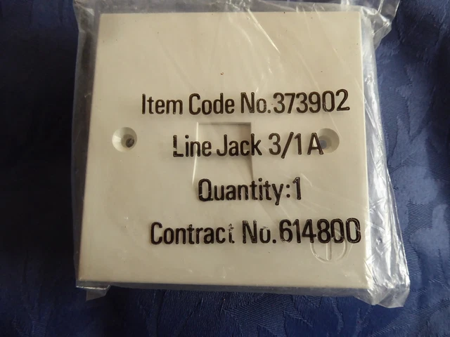5 X VINTAGE BRITISH TELECOM ( BT) LINE JACK 3/1A..new.."T"logo. £3.99 ...