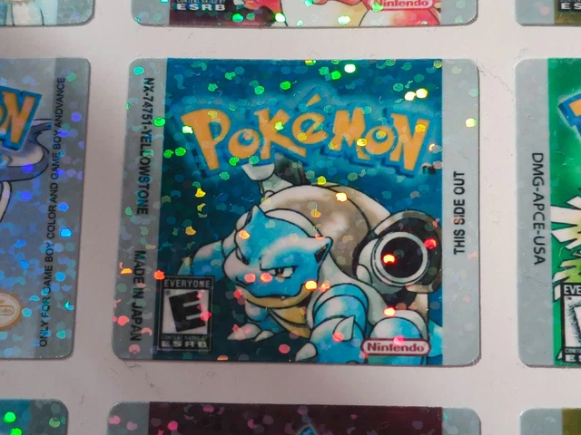 POKÉMON BLUE VERSION - *Holographic* Game Boy Cartridge Label Sticker £ ...