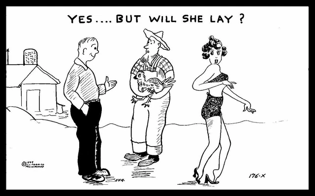 VTG COMIC RISQUÉ Postcard~ Farmer & Hen~ Will She Lay £6.54 - PicClick UK