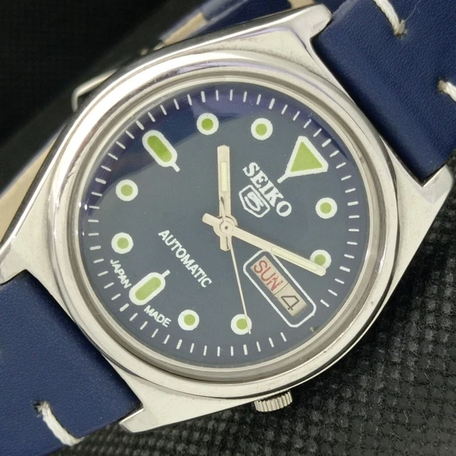 VINTAGE SEIKO 5 AUTOMATIC 7009A JAPAN MENS DAY/DATE BLUE WATCH 596-a312740-5 EUR 41,07 - PicClick IT