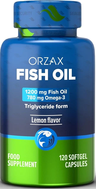 FISH OIL 1200 Mg, EPA&DHA, Triglyceride Form Burpless Omega 3, Lemon ...