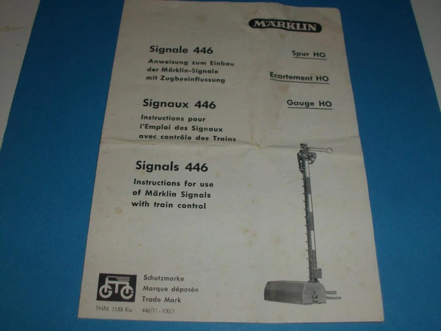 MÄRKLIN 446 ANLEITUNG für Signale M-Gleis, Original EUR 5,00 - PicClick DE