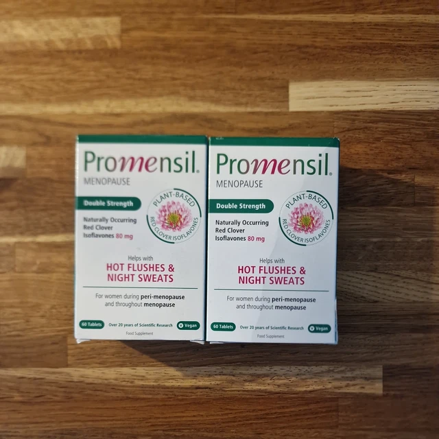 2XPROMENSIL MENOPAUSE 60 Double Strength Tablets Hot Flushes Night ...