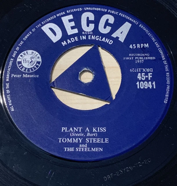 TOMMY STEELE - Plant A Kiss Vinyle 7" (Ex) EUR 6,85 - PicClick FR