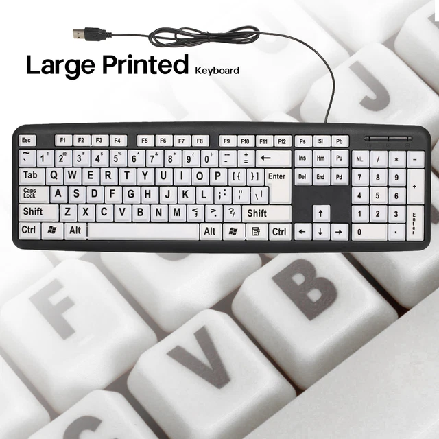 BIG BRIGHT EASY See Keyboard Large Print Letter Keys for Visual ...