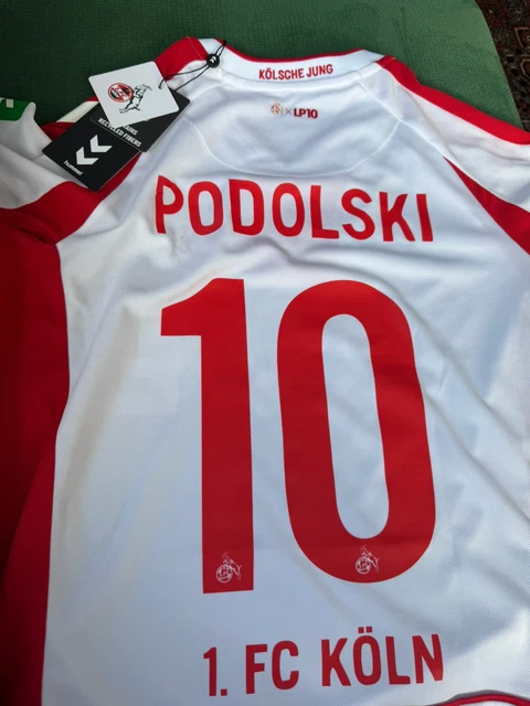 1 FC KÖLN Sondertrikot LP10 Trikot Podolski Weiß Neu mit Etikett S ...