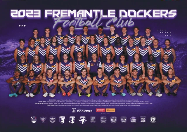 2023 FREMANTLE DOCKERS TEAM POSTER,AFL FOOTBALL ,FREE POST,BIG ...
