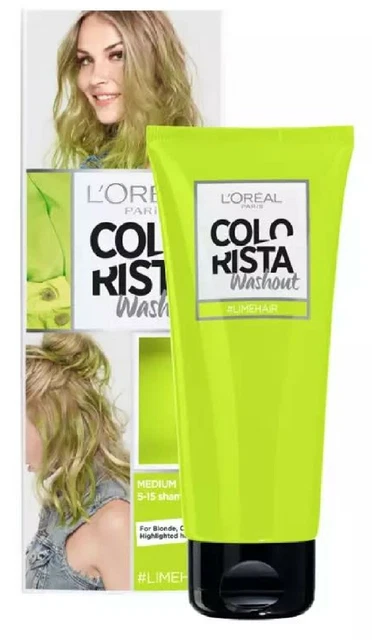 L'OREAL COLORISTA WASHOUT Semi-Permanent Hair Colour Lime Green 017 ...