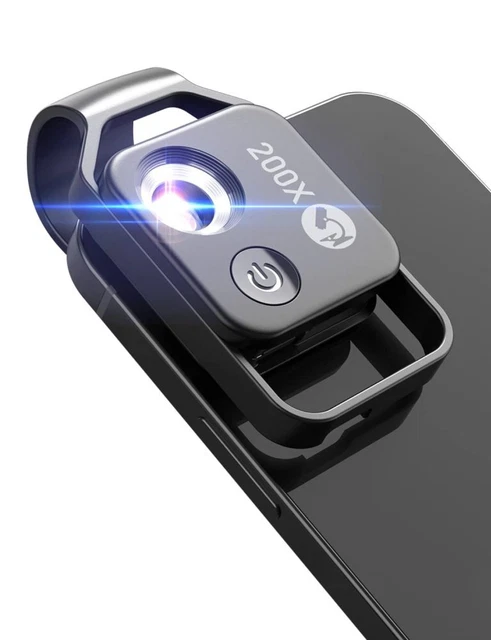 100/200X MINI-MIKROSKOP HANDY Mikroskop Objektiv für Smartphone-Kamera iPhone EUR 27,99 ...