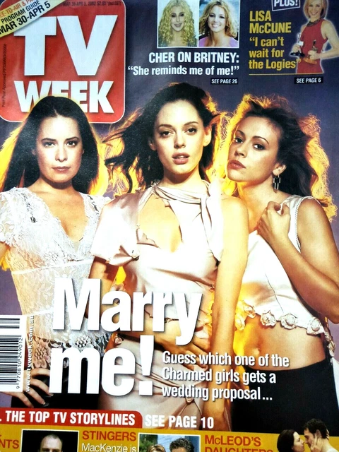 TV WEEK MAGAZINE 2002 Charmed~Cher~Ainsley Harriott~Justin Long~Michael ...