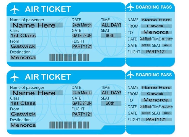 BOARDING PASS LUGGAGE Labels Passports Edible Icing Cake Topper £4.99 ...