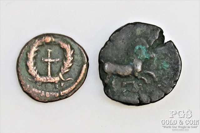 ANCIENT GREECE THEODOSIUS I 379-395AD, Maroneia 400-350BC Horse 2 Coins ...