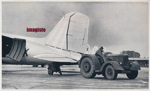 AVIATION IMAGE: DAVID Brown Tractor (RAF) towing a BOAC Dakota Aircraft ...