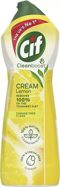 CIF LEMON CREAM Cleaner multipurpose surface cleaner with 100% natural ...