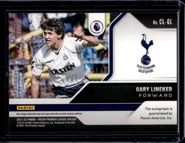 GARY LINEKER AUTO 2021 Panini Prizm Tottenham Hotspur, Inghilterra ...