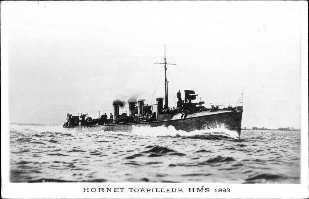 BRITISH ROYAL NAVY Battleship Torpedo Boat HMS Hornet SHIPPING NAVAL ...