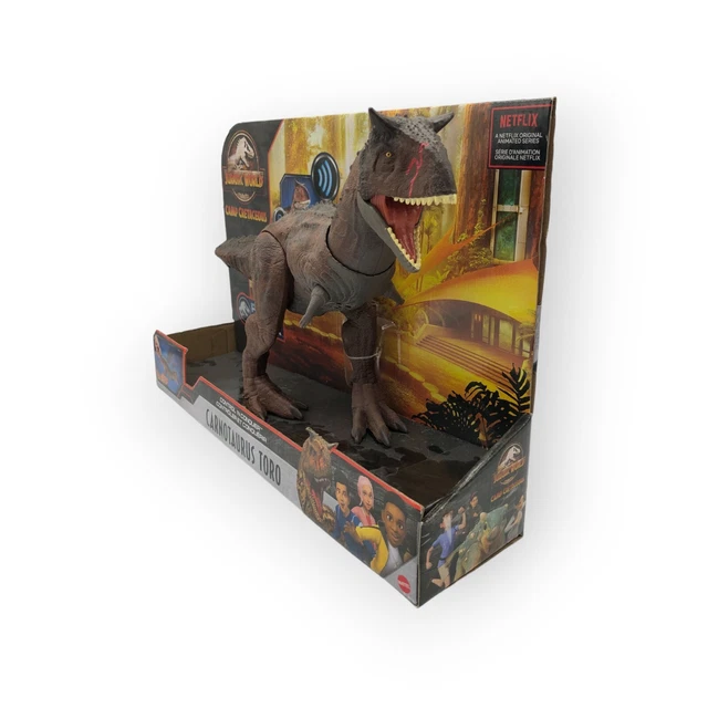 JURASSIC WORLD CARNOTAURUS Toro Figur Camp Cretaceous Mattel Sound ...