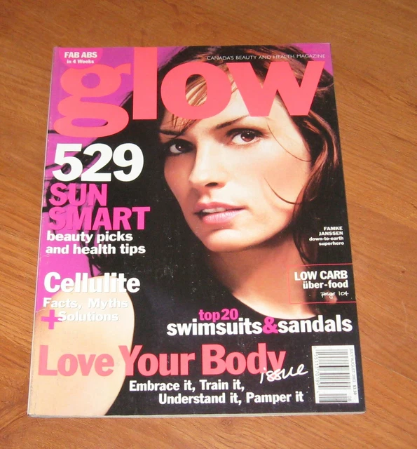 GLOW 2003 MAGAZINE Famke Janssen COVER photos + article $40.00 ...