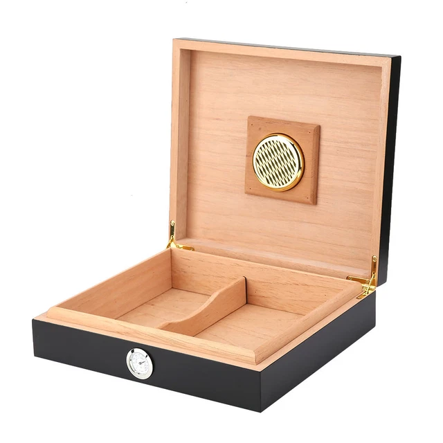 MINI PORTABLE HUMIDOR Cigar Box Wooden Cigarette Container Storage Case ...