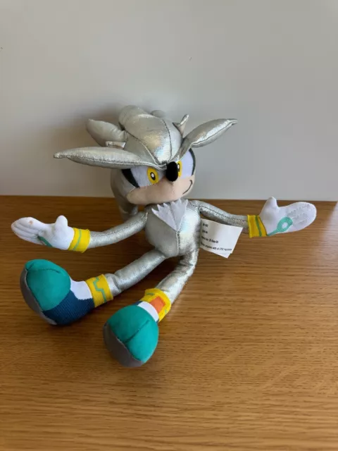 RARE SILVER 12& KELLYTOY Sonic the Hedgehog 2009 Plush Soft Toy SEGA £ ...