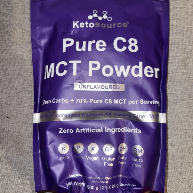 KETOSOURCE PURE C8 MCT Powder Unflavoured 500g, 4X Versus Other MCTs £28.00 - PicClick UK