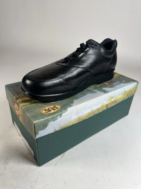 SAS TIME OUT Lace Up Comfort Walking Shoes 0092-013 Black Leather USA ...