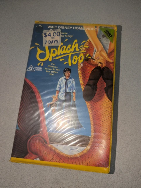 VHS VIDEO TAPE Clamshell Vintage -Splash Too Disney - Ex Rental $50.00 ...