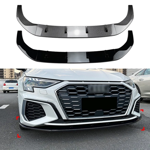 GLOSS BLACK CAR Front Bumper Spoiler Lip Splitter For Audi A3 8Y S3 ...