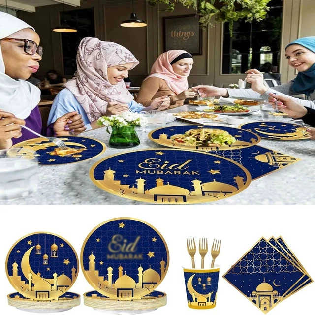 EID AL-FITR GIFT Eid Paper Plate Islamic Muslim Party Supplies $24.19 ...