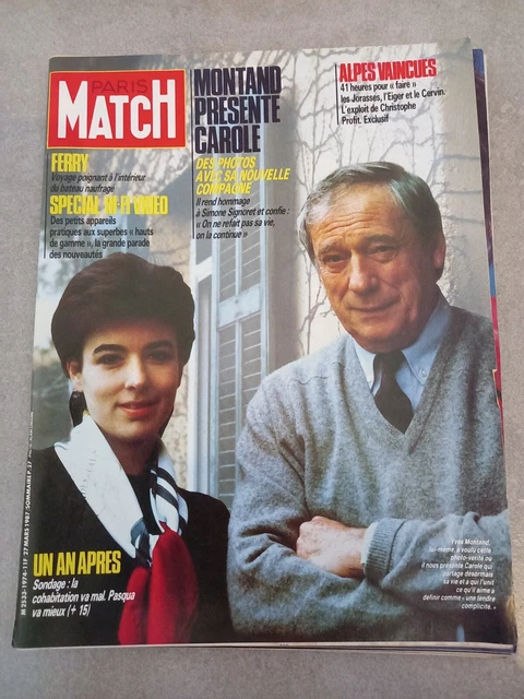 PARIS MATCH N°1974 27 mars 1987 Yves Montand Daniel Varsano Belmondo ...