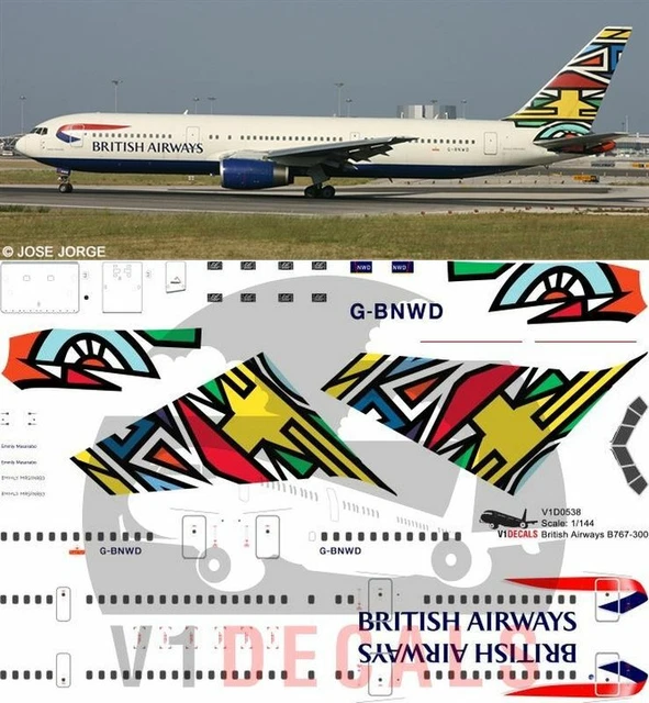 V1 DECALS BOEING 767-300 British Airways Emmly Masanabo for 1/144 ...
