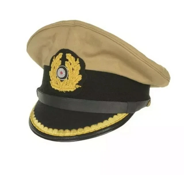 WW2 GERMAN KRIEGSMARINE Tropical Visor Cap Junior Officer US Uniform ...