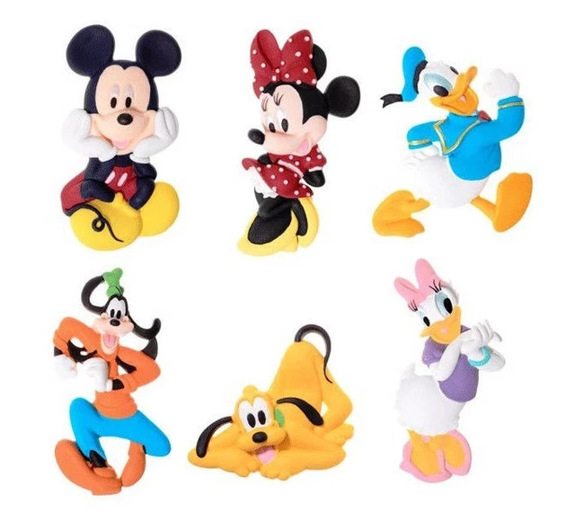 DISNEY MICKEY MOUSE Clubhouse Edible Sugar Cake Toppers 6 Pack 2D Free ...
