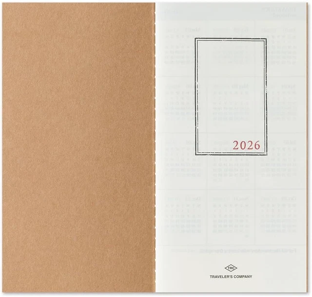 TRAVELER'S NOTEBOOK REFILL, 2026, A5 Slim Monthly, 14494006 (Starts on ...