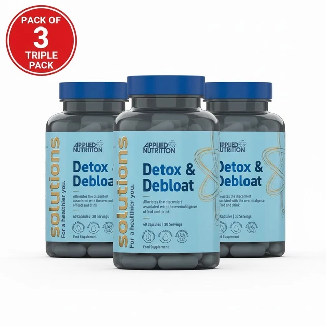 PACK OF 3 Applied Nutrition Solutions Detox & Debloat Capsules 60 Caps ...