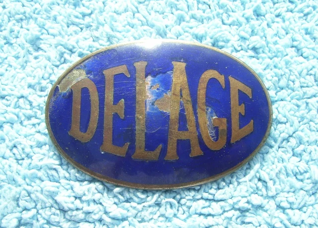VINTAGE 1930S DELAGE CAR RADIATOR BADGE ~ ORIGINAL PRE WAR AUTO/MOTOR ...
