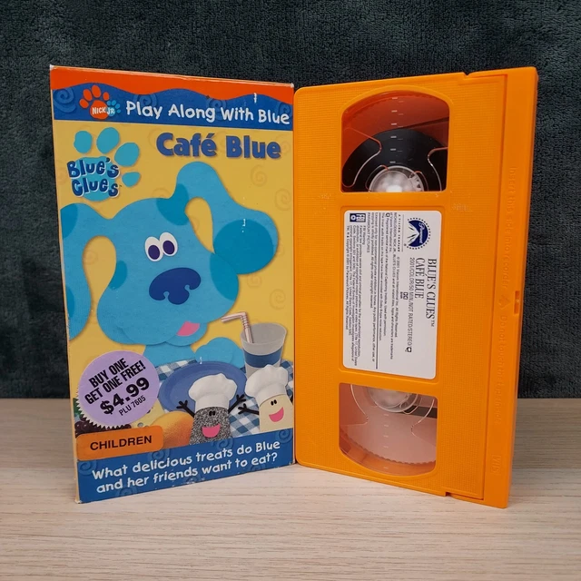 BLUE'S CLUES: CAFE Blue & Snack Time (VHS, 2001) Nick Jr. Orange Tape ...