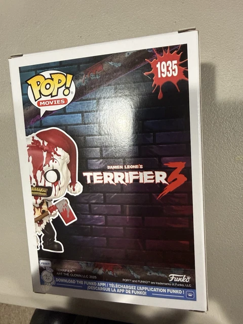 FUNKO POP MOVIES Terrifier 3 ART THE CLOWN BLOODY AXE 1935 HOT TOPIC ...