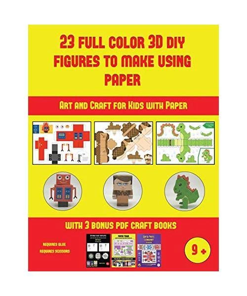 ART AND CRAFT for Kids with Paper (23 Full Color 3D Figures to Make ...