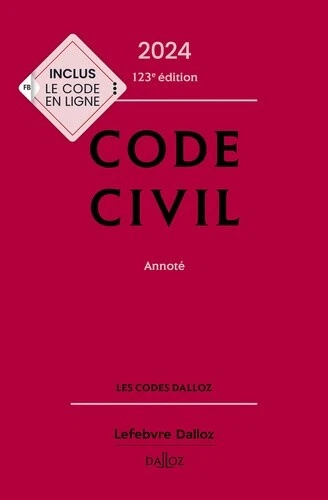 CODE CIVIL 2024, annoté. 123e éd. EUR 25,06 - PicClick FR