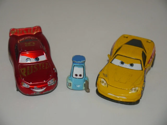 DISNEY PIXAR CARS Bundle Metallic Rust-eze McQueen Guido Jeff Gorvette ...