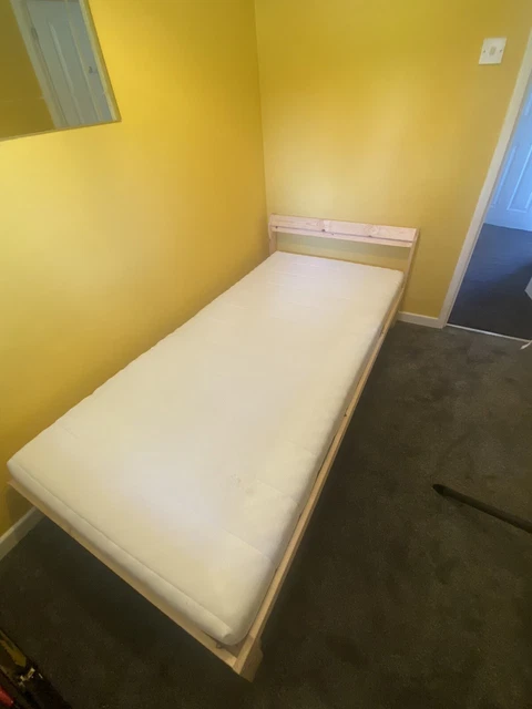 IKEA NEIDEN SINGLE Bed Frame with Åfjäll Foam Mattress £120.00 ...