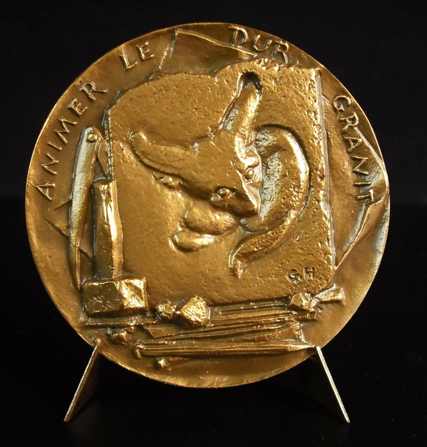 MÉDAILLE LE FENNEC par Georges Hilbert Sculpteur animalier animal 1977 ...